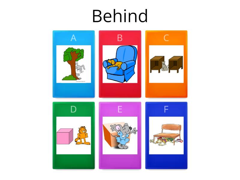 Prepositions (between, behind, in front of, next to, in, under, on) - Test