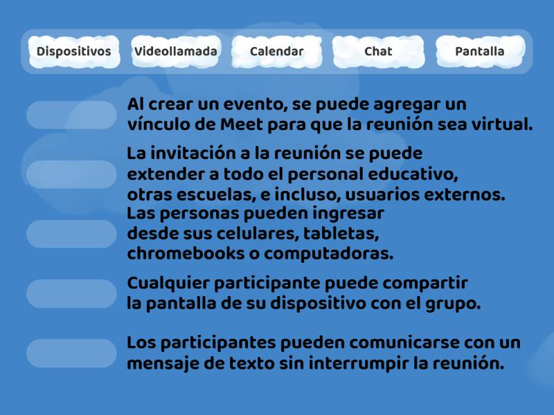 Funciones Meet - Match up