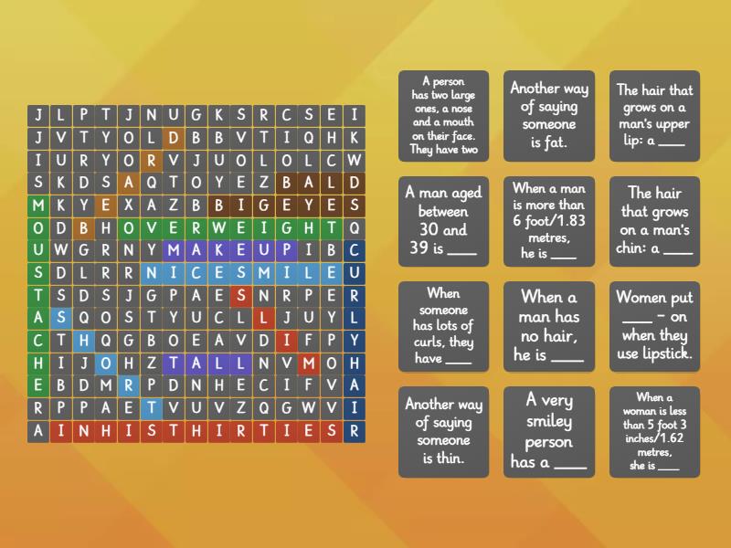 Appearance Speakout Elementary - Wordsearch