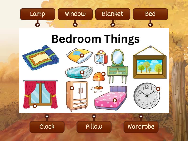 bedroom objects - Labelled diagram