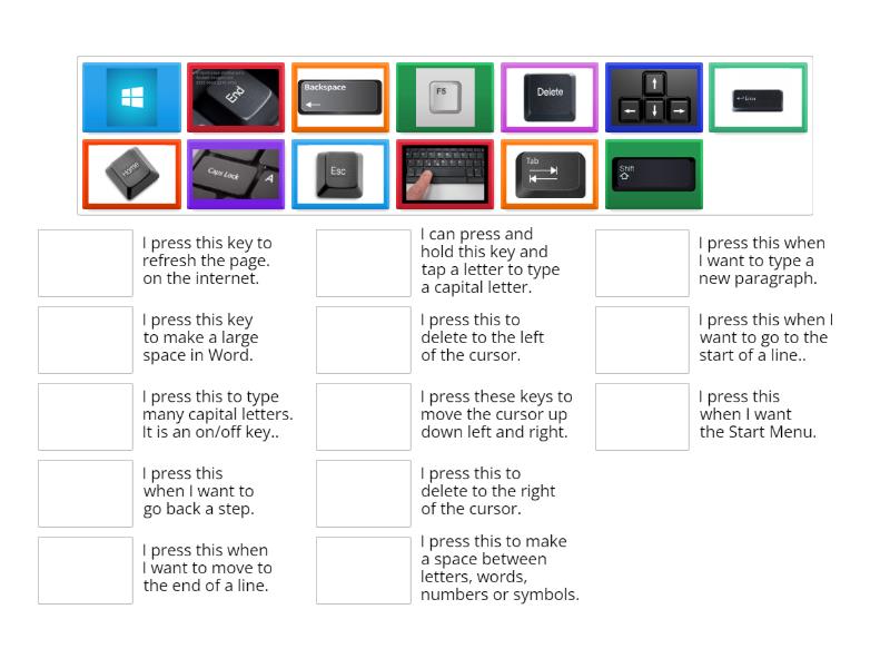 Computer Keyboard-Keys (extra) - Match up