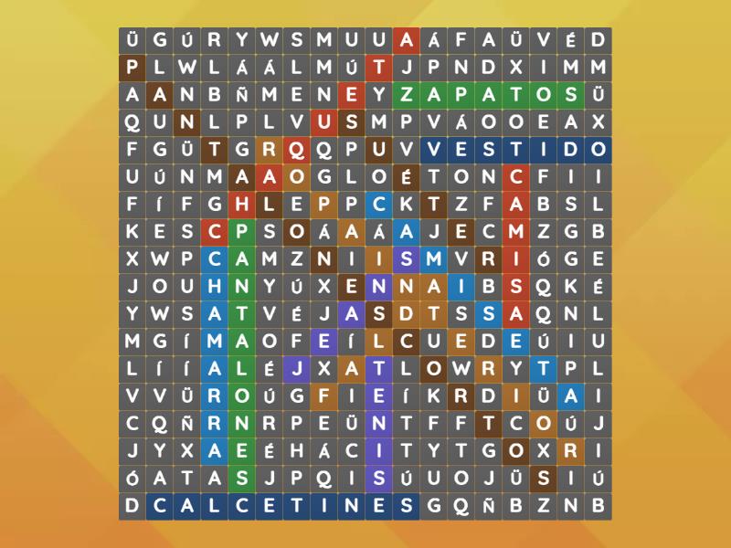 La Ropa - Sopa de letras