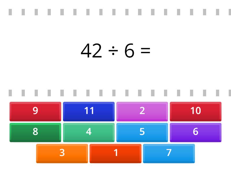 Table de division par 6 - Find the match