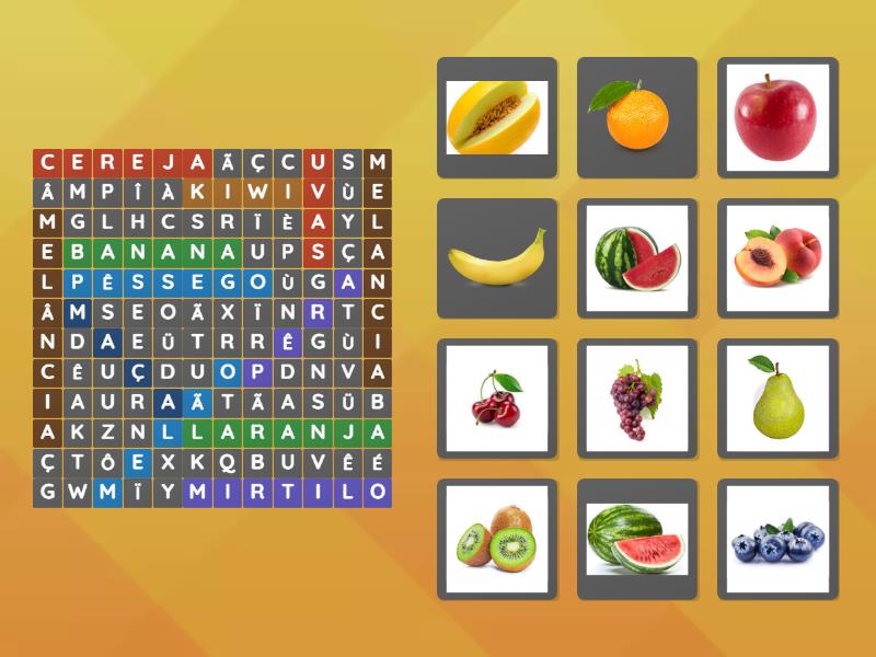 Sopa de Letras - Frutas - Wordsearch