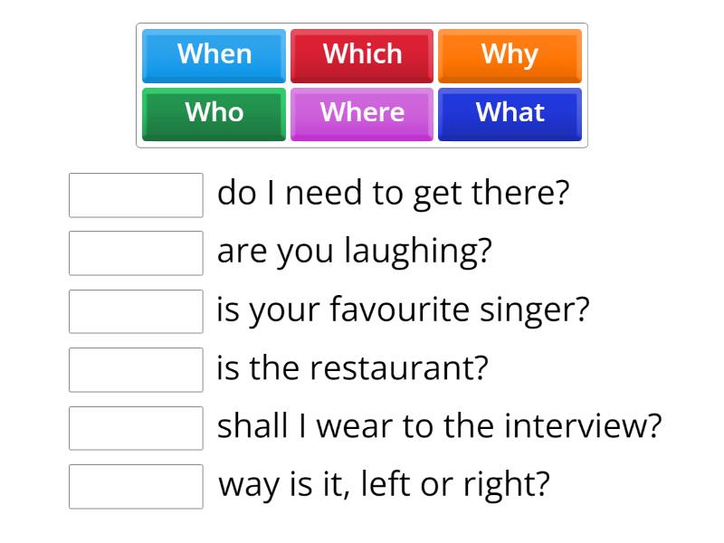 Wh Questions 2 - Match up