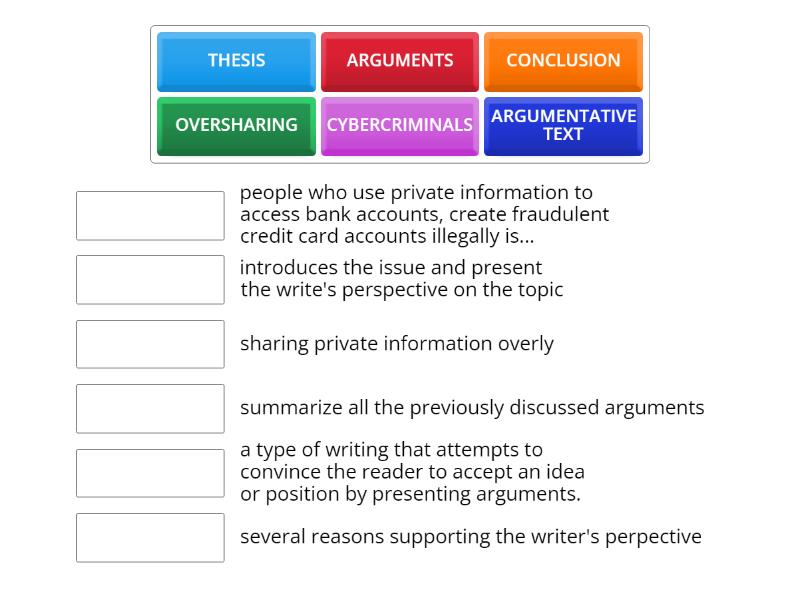 ARGUMENTATIVE TEXT - Match up