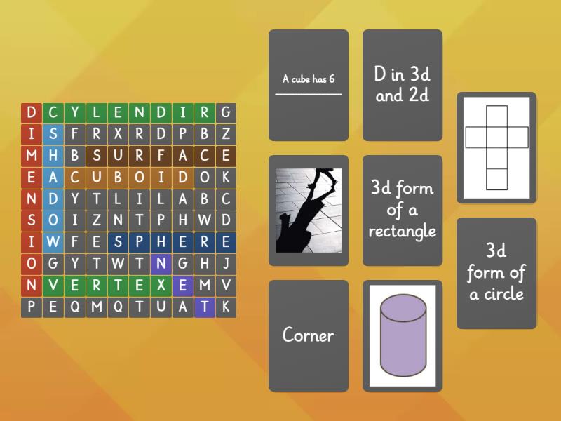 Visualising solid shapes - Wordsearch