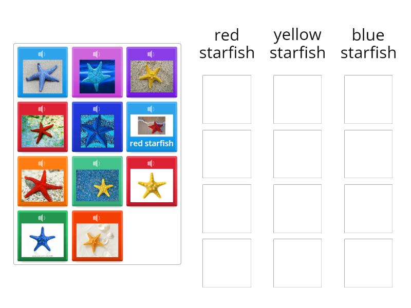 Starfish colour sorting - Group sort