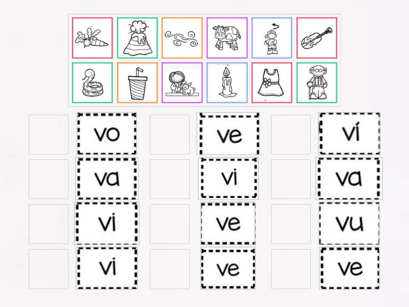 Tarea de las silabas con la letra Vv - المطابقة