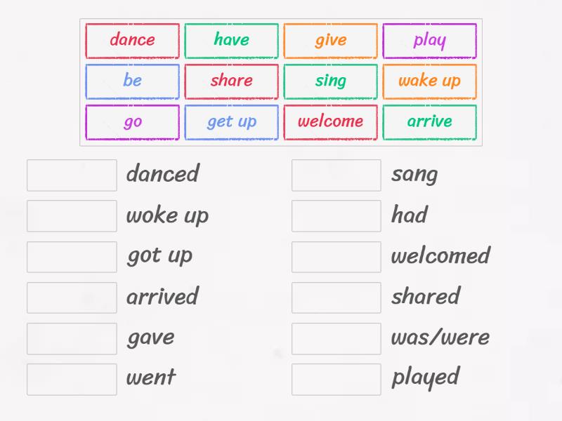 VERBS in past tense - Match up