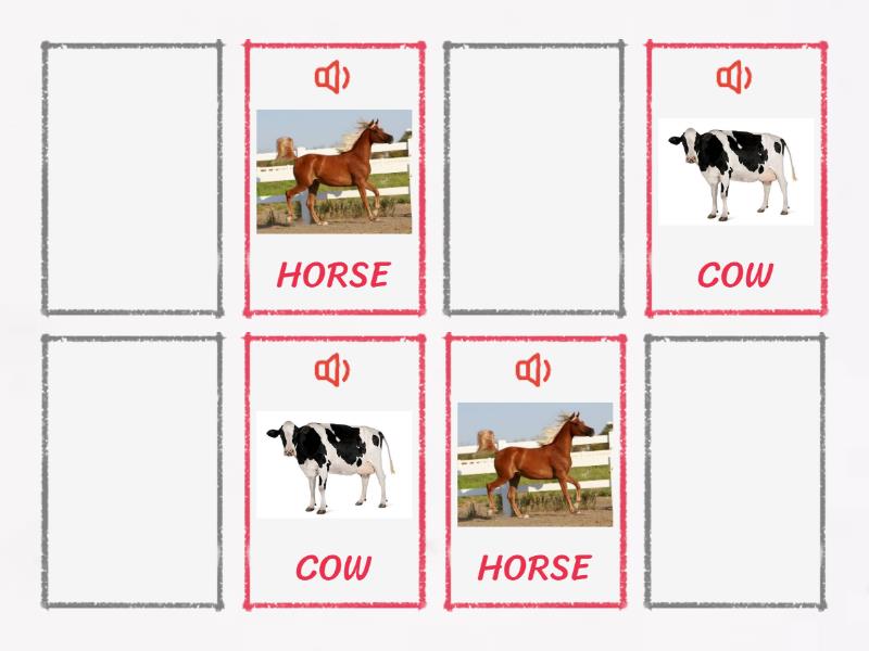 FARM ANIMALS IDENTICAL ITEMS - Matching pairs