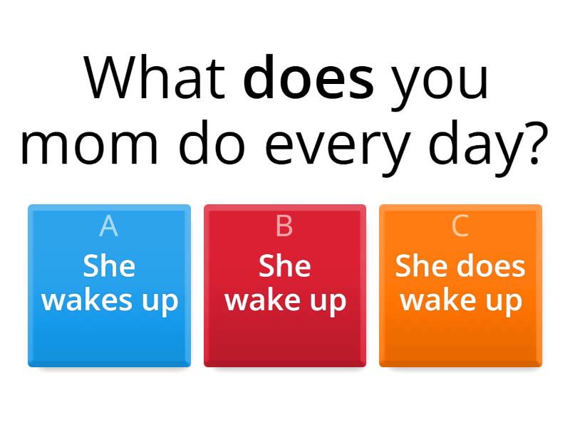 simple present daily routine - Quiz