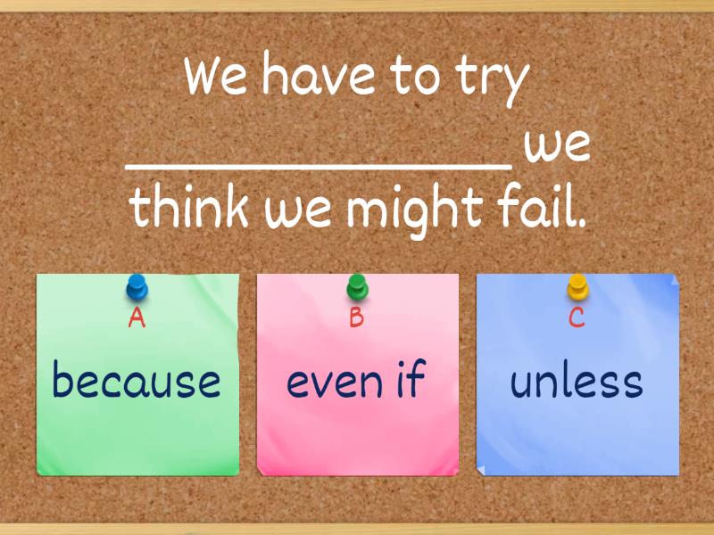 Subordinating Conjunctions Exercises Quiz