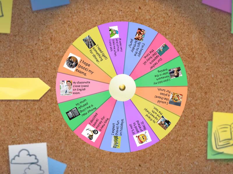 Verb patterns (to+infinitive drill) - Spin the wheel