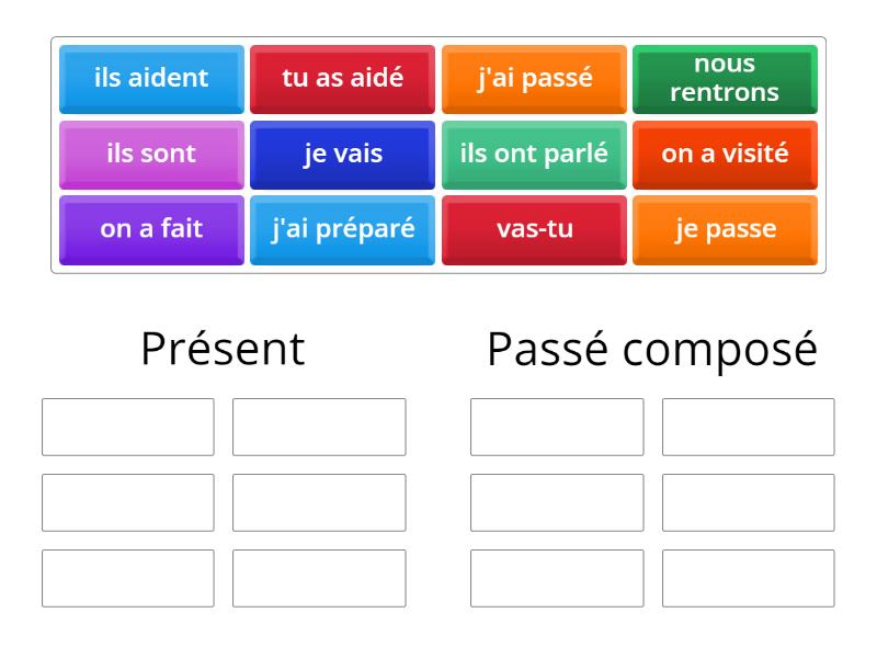 Présent ou passé composé - Group sort