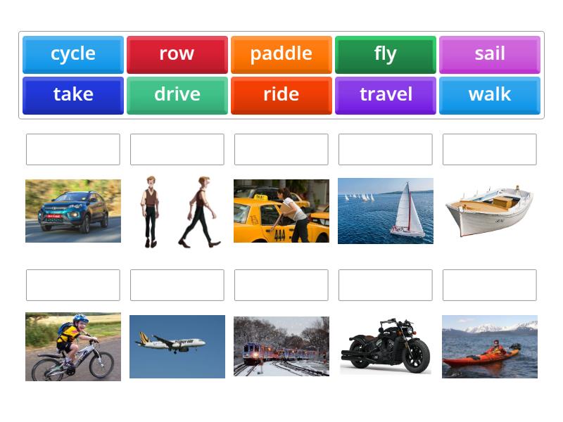 TRANSPORTATION VERBS - Match up