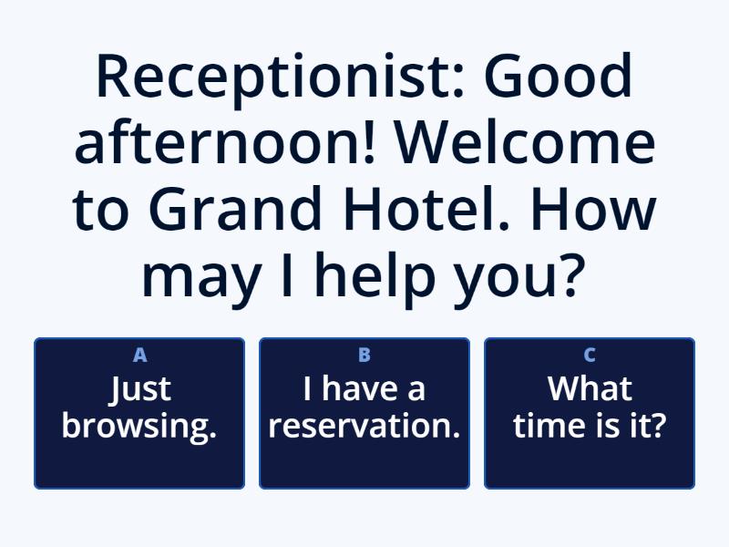 Hotel Check-In Dialogue Completion - Cuestionario