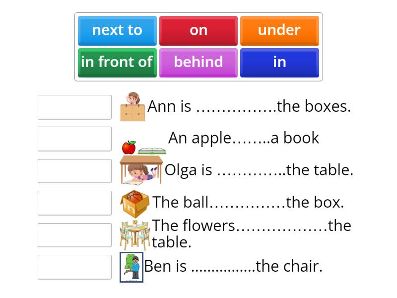 House prepositions of place - Match up