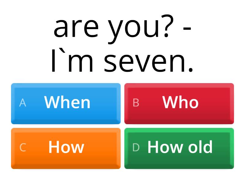 KB2 Question words - Quiz