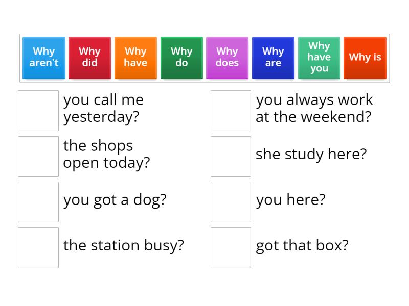 why/because - Match up
