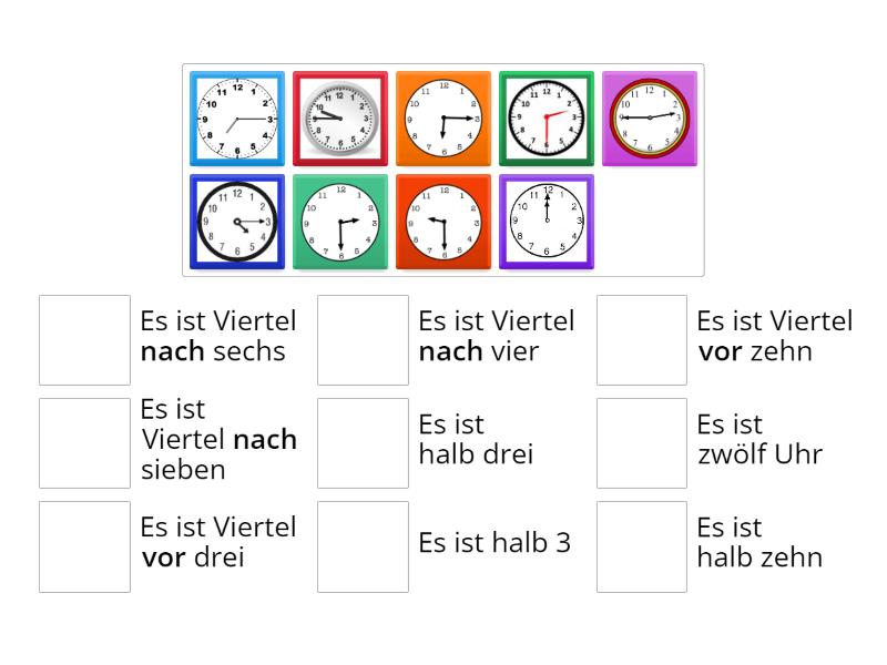 Wie viel Uhr ist es? - Match up