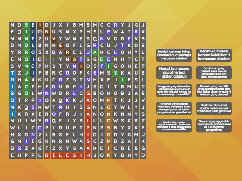 Mutasi epni - Wordsearch