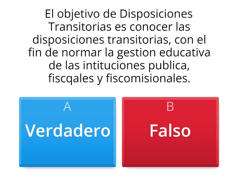 Legislacion Disposiciones Transitorias - Quiz