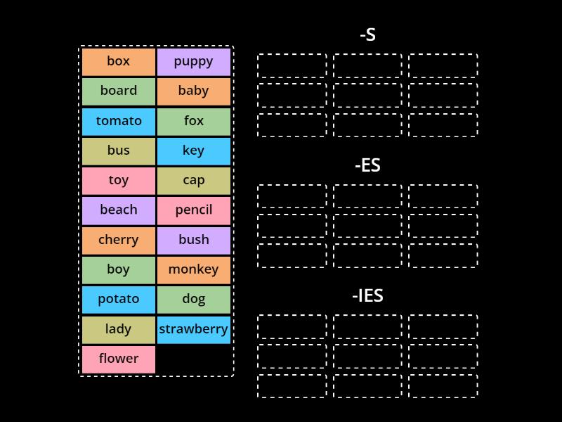 1B01.Cambridge.Plural (-s, -es, -ies) - Group sort