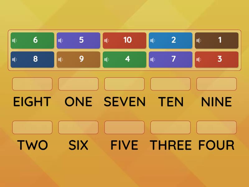 Let's practice numbers. - Match up