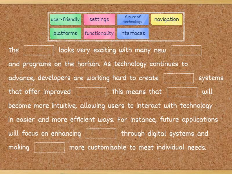 Reading Comprehension: The Future of Technology - Complete the sentence
