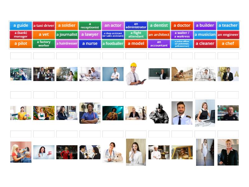 Week 3 Class 1 (Unit 3B): Vocabulary Jobs - Match up