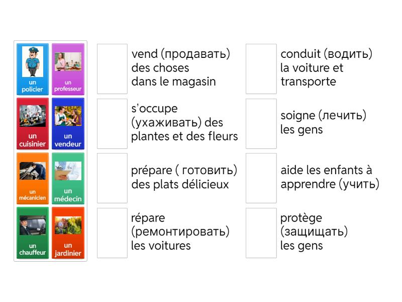 Les professions - Une las parejas