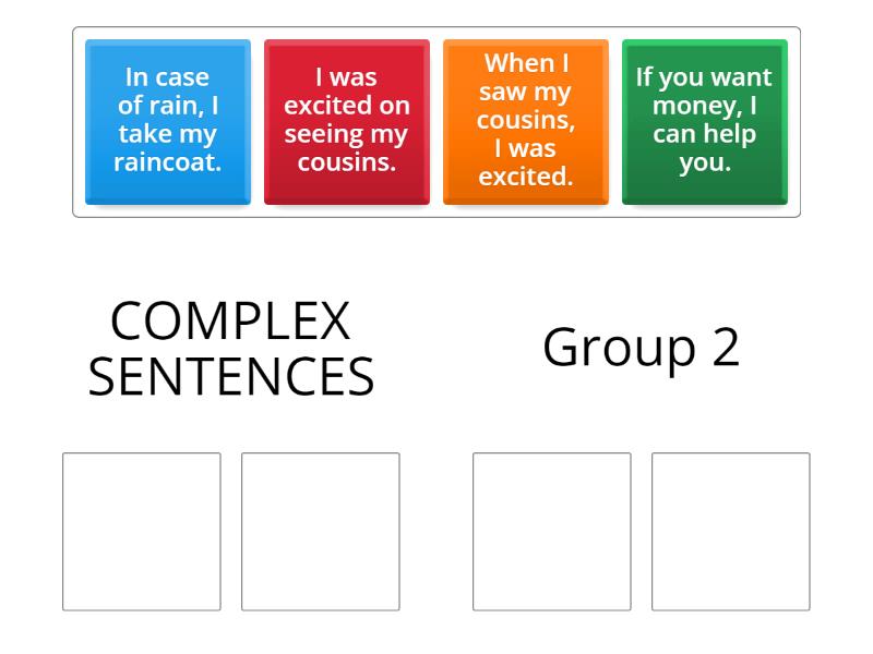 SIMPLE AND COMPLEX SENTENCES - Group sort