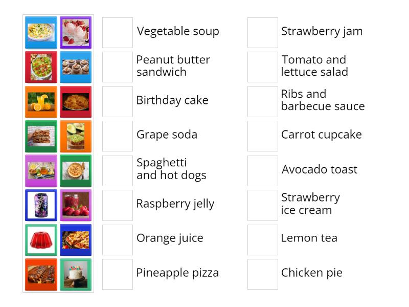 Food Pictionary - Matches - Match up