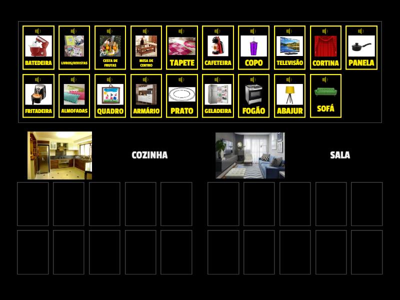 SEPARANDO ITENS (COZINHA X SALA) - Group sort
