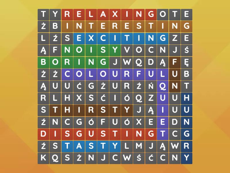 English Code 3 Unit 3 - Wordsearch