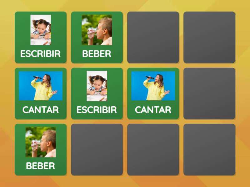 JUEGO DE CARTAS - VERBOS REGULARES (ELE) - Matching pairs