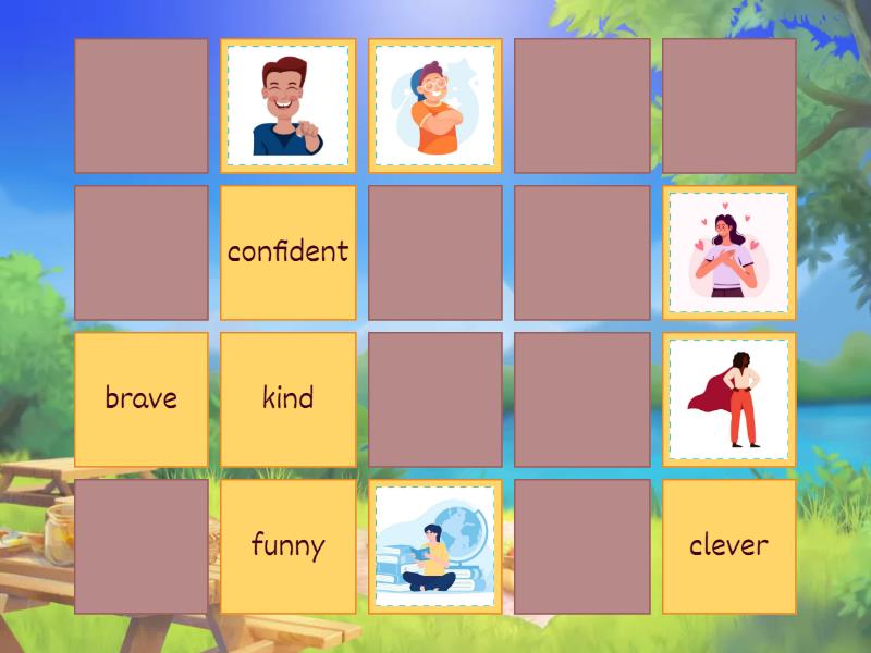 Wider World 1 U 1.3 personality memory game - Matching pairs