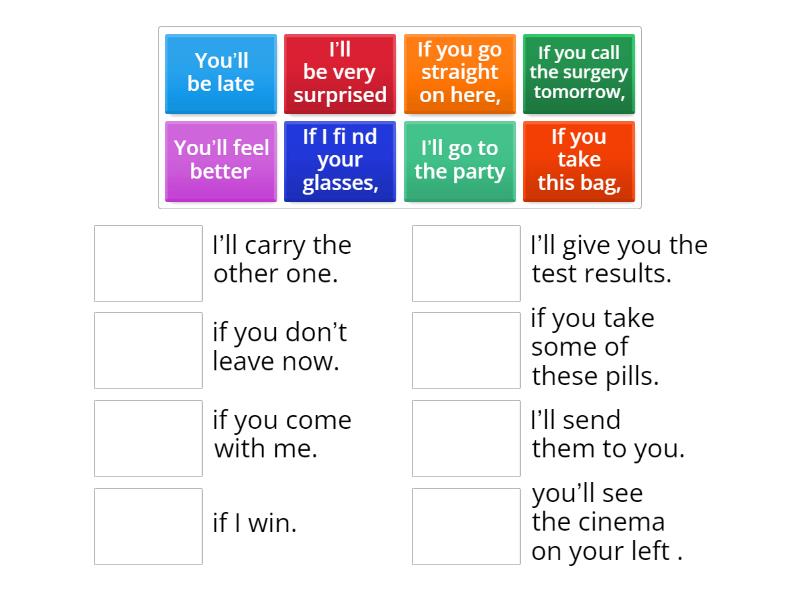 practice - conditionals - Match up