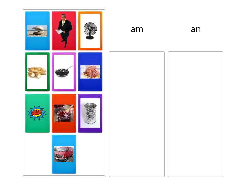 am or an? Glued Sounds - Group sort