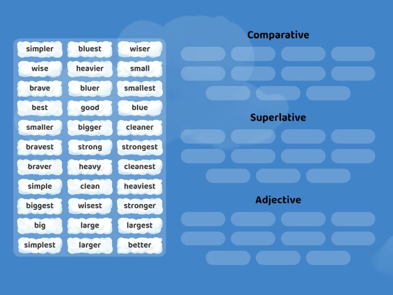 Comparative and Superlative Adjectives - Group sort