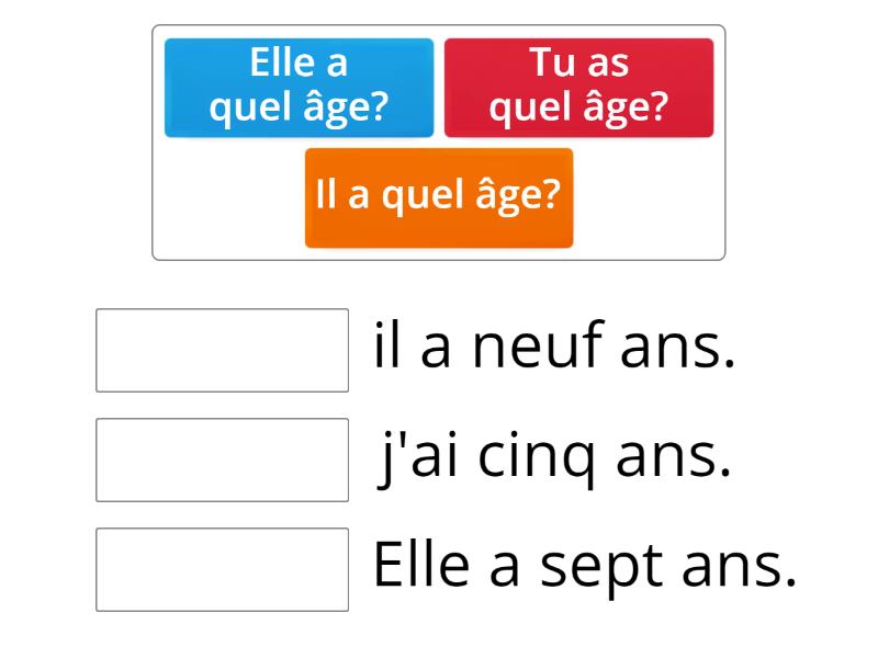 Tu as / il a / elle a quel âge? [No English] - Une las parejas