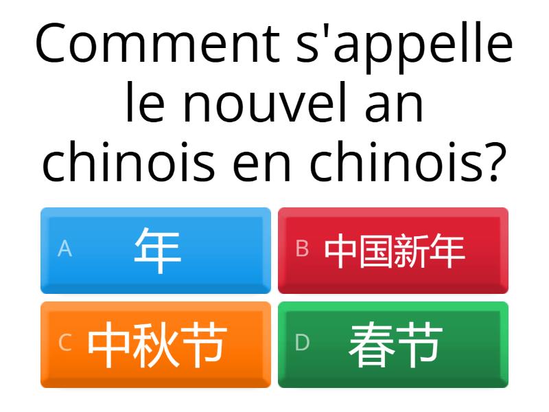 Nouvel An Chinois - Quiz