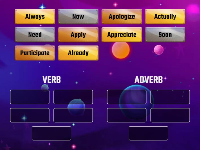 PRACTISE 2 VERB & ADVERB - Group sort