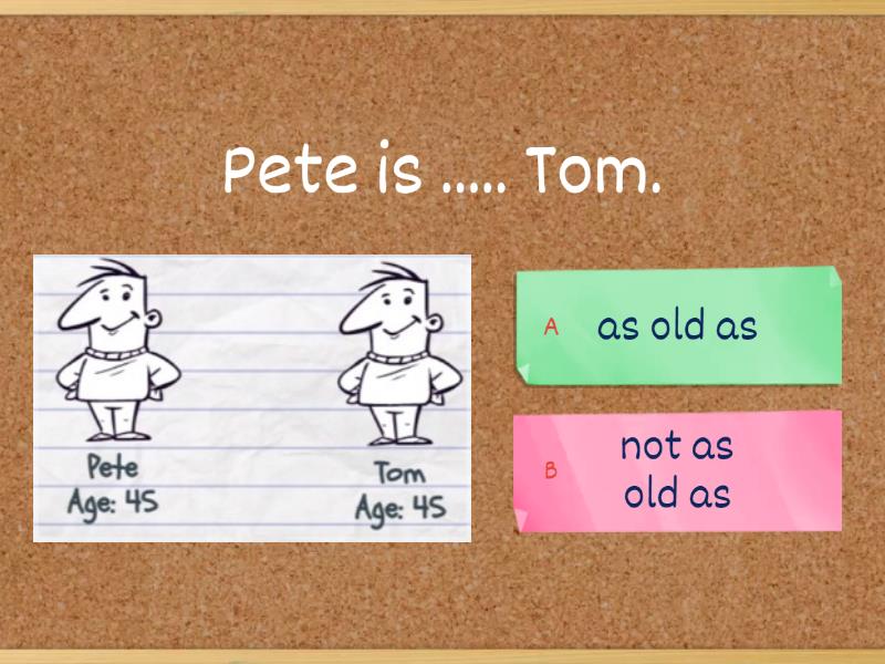 Comparatives as... as / not as ... as - Quiz