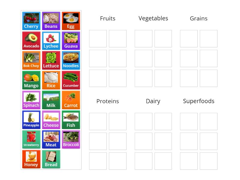 Food Groups Sorting - Group sort