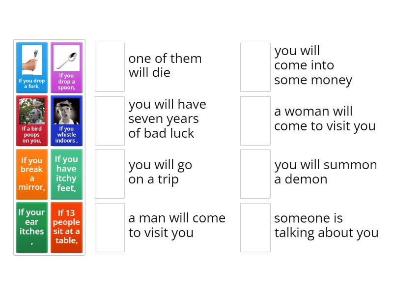 First Conditionals: Superstitions - Match up