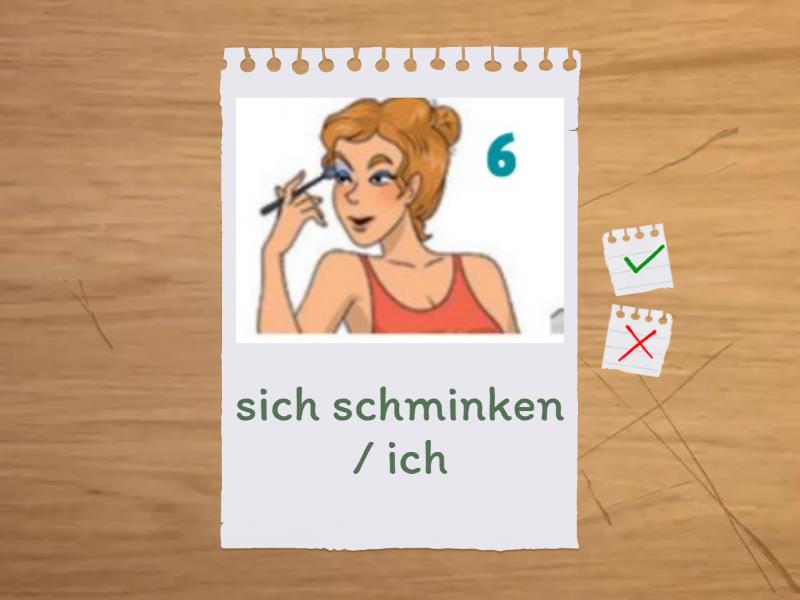 Reflexive Verben mit Dativ und Akkusativ - Flash cards