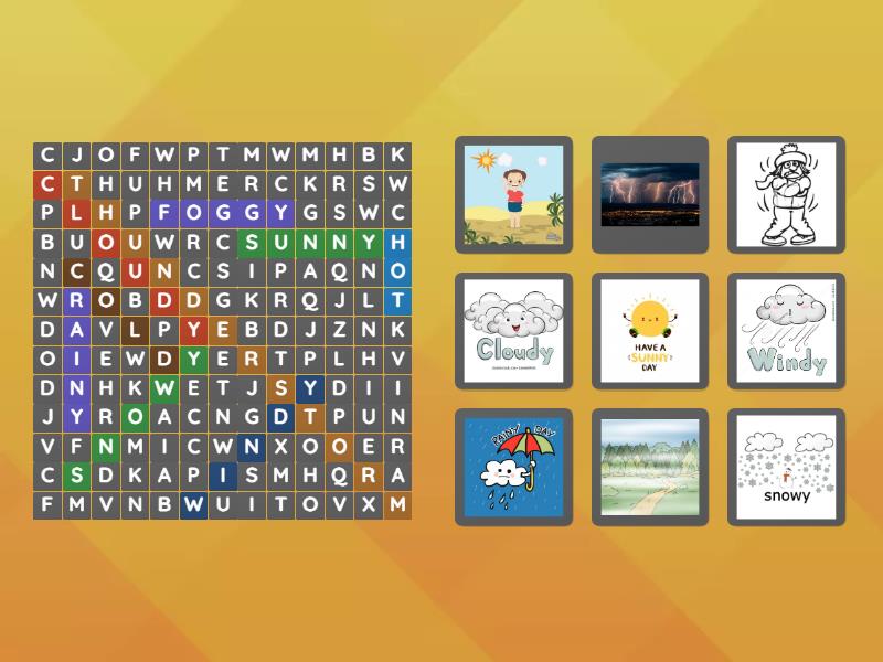 K3 - Weather Cards - Wordsearch