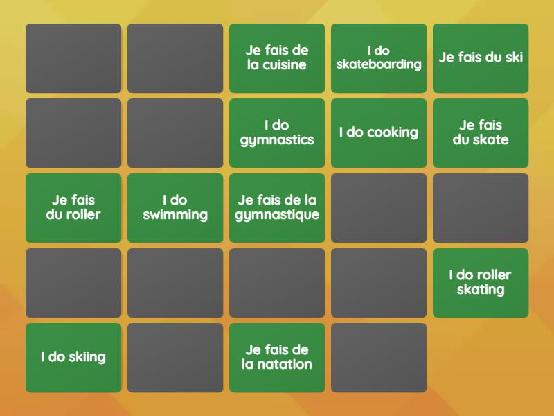 Je fais du sport - Parejas